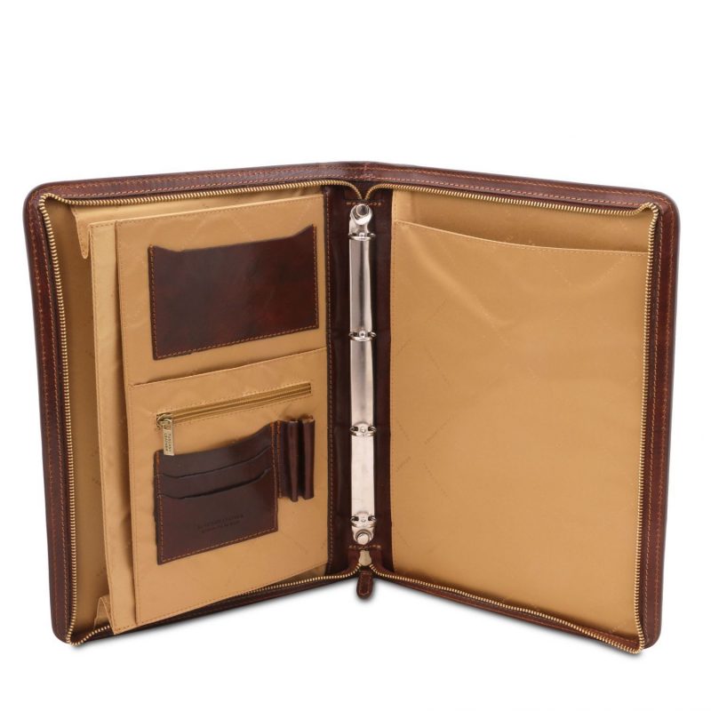 Exclusive Leather Document Case with Ring Binder - Lucio - Domini Leather