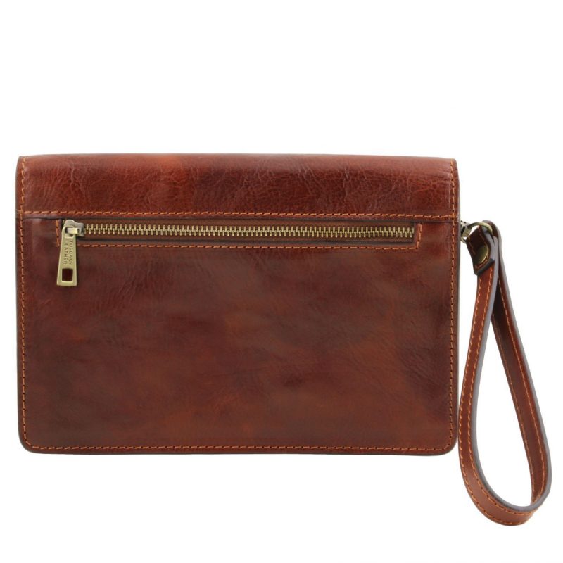 Exclusive Leather Handy Wrist Bag for Men - Tommy - Domini Leather