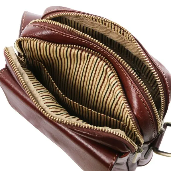 Leather Crossbody Shoulder Bag - Larry - Domini Leather