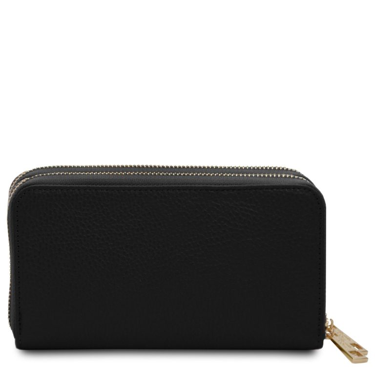 Leather Double Zip Wallet - Mira - Domini Leather